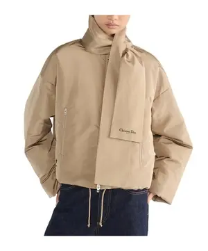 Dior Jacket With Scarf Collar - Nude