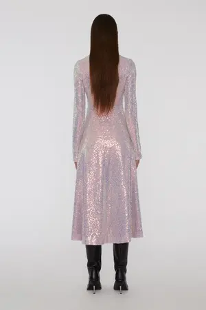 ROTATE BY BIRGER CHRISTENSEN V-neck Long-sleeved Dress