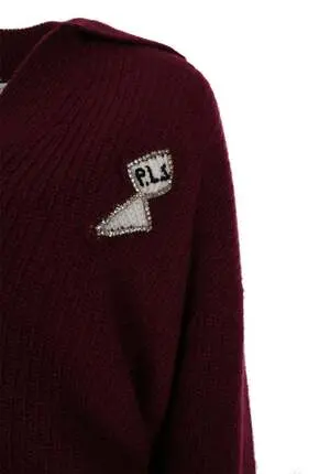 Philosophy Di Lorenzo Serafini Long-sleeved Ribbed Knit Sweater With Lapel
