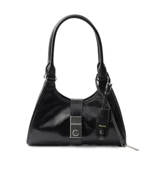 Prada Small Leather Tote Bag - Black