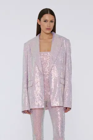 ROTATE BY BIRGER CHRISTENSEN Sequin-embellished Single-breasted Blazer