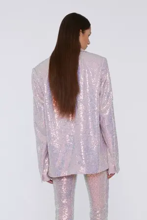 ROTATE BY BIRGER CHRISTENSEN Sequin-embellished Single-breasted Blazer
