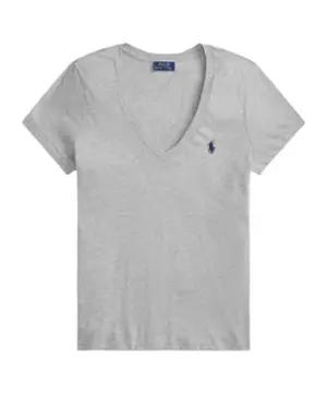 Polo Ralph Lauren Logo-embroidered V-neck T-shirt - Gray