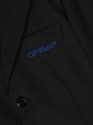 Off-White Single-breasted Logo-embroidered Blazer