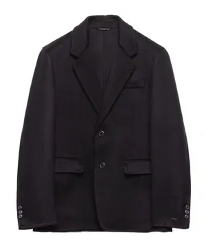 Prada Single-breasted Cashmere Jacket - Black
