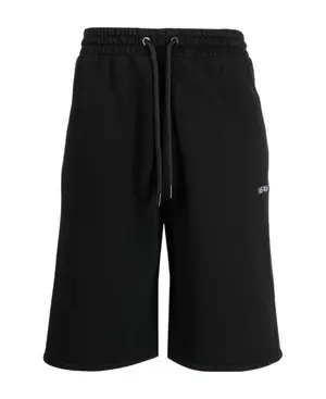 Off-White Stitch Diag Cotton Track Shorts - Black
