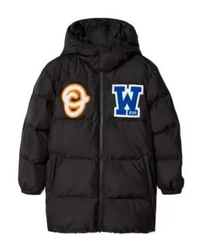 Off-White Logo-patch Puffer Jacket - Black