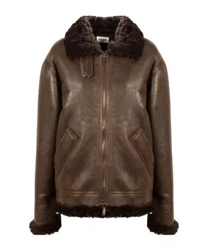 P.a.r.o.s.h Shearling-trimmed Jacket - Brown