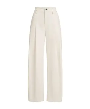 Brunello Cucinelli Dyed Cotton And Wool Wrinkled Denim Five-pocket Baggy Trousers With Monili - Panama