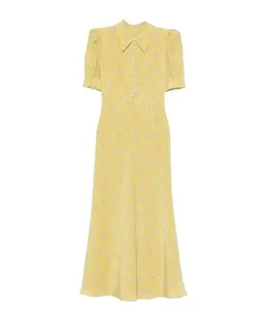 Alessandra Rich Floral Button-front Dress - Nude