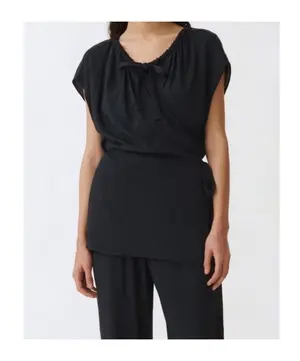 Fabiana Filippi Sleeveless Shirt With Pussy Bow Detail - Black