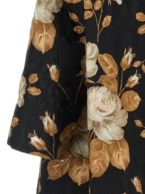 Dolce & Gabbana Rose Printed Long Sleeve Coat