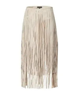 Rag & Bone Fringed Suede Skirt - Nude