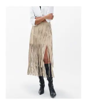 Rag & Bone Fringed Suede Skirt