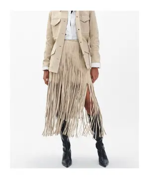 Rag & Bone Fringed Suede Skirt