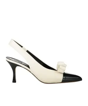 Chloé Bow Slingback Heeled Pumps - White