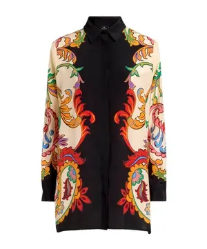 Etro Long-sleeved Paisley Printed Shirt - Black