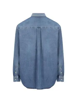 Celine Shirt In Cotton Denim - Indigo
