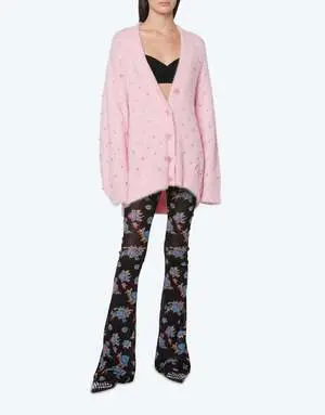 Philosophy Di Lorenzo Serafini Embellished Long Sleeve V-neck Cardigan