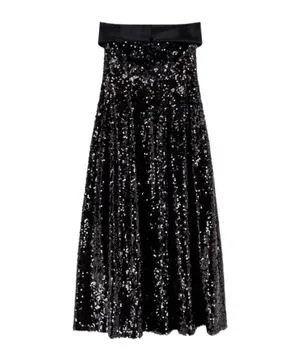 Alberta Ferretti Sequin Dress - Black