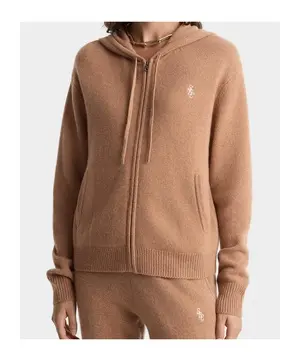 SPORTY  RICH Sporty & Rich Cashmere Zip Hoodie