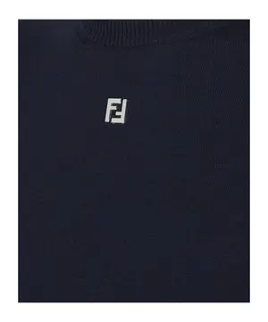 Fendi Logo Plaque Crewneck Knitted Jumper