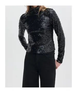 Rag & Bone Lucy Sequined Turtleneck Top
