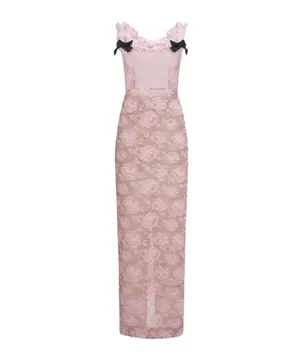 Alessandra Rich Ruffled Lace Evening Dress