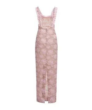 Alessandra Rich Ruffled Lace Evening Dress