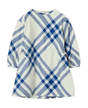 Burberry Check-pattern Cotton Dress - Blue