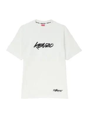 Kenzo Logo Printed Crewneck T-shirt - White