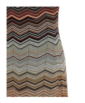 Missoni Chevron Pattern Long One-shoulder Dress