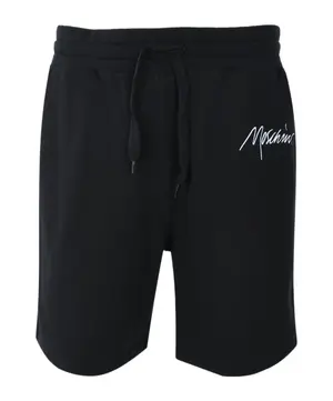 Moschino Logo-embroidered Organic Cotton Track Shorts - Black