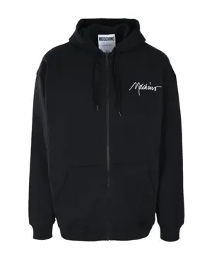 Moschino Logo-print Cotton Hoodie - Black
