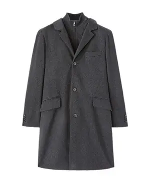 Loro Piana Long Sleeve Coat With Knitted Collar