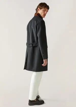 Loro Piana Long Sleeve Coat With Knitted Collar