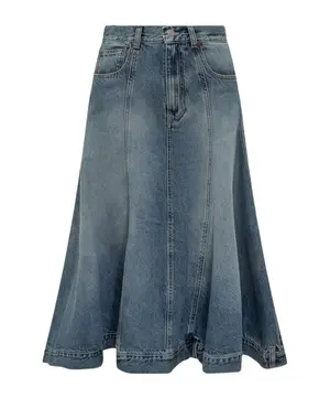 Victoria Beckham High Waist Panelled Kick Flare Skirt