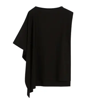Sportmax Asymmetric Ruffled Top - Black
