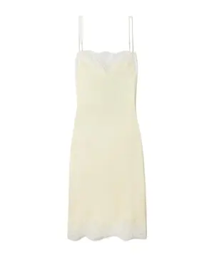 Stella McCartney Iconic Lace-trimmed Satin Midi Dress - Nude