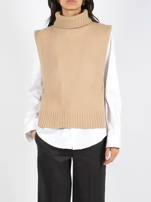 Vince Roll Neck Sleeveless Jumper