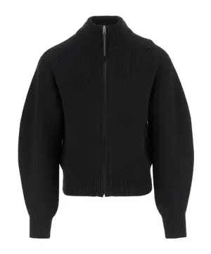 Jacquemus Zip-up Knitted Cardigan - Black