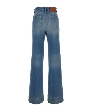 Victoria Beckham Straight-leg Jeans With Logo Embroidery
