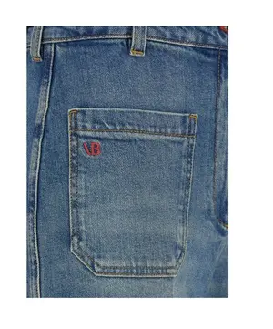 Victoria Beckham Straight-leg Jeans With Logo Embroidery