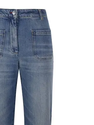 Victoria Beckham Straight-leg Jeans With Logo Embroidery