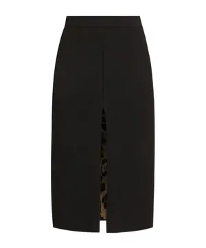Dolce & Gabbana Dolce Gabbana Front Slit Midi Pencil Skirt - Black