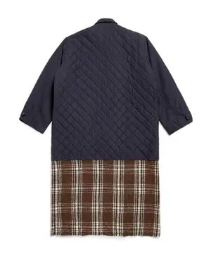 Balenciaga Layered Parka In Dark Blue