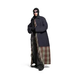 Balenciaga Layered Parka In Dark Blue