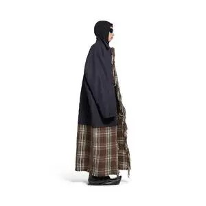 Balenciaga Layered Parka In Dark Blue