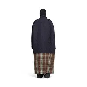 Balenciaga Layered Parka In Dark Blue