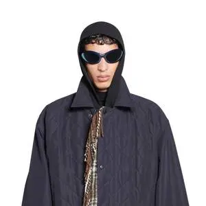 Balenciaga Layered Parka In Dark Blue